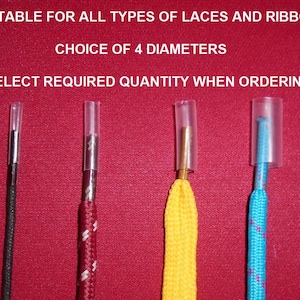 Clear Transparent Aglets Shoelace Tips Ends - Choice of 4 Diameters ...