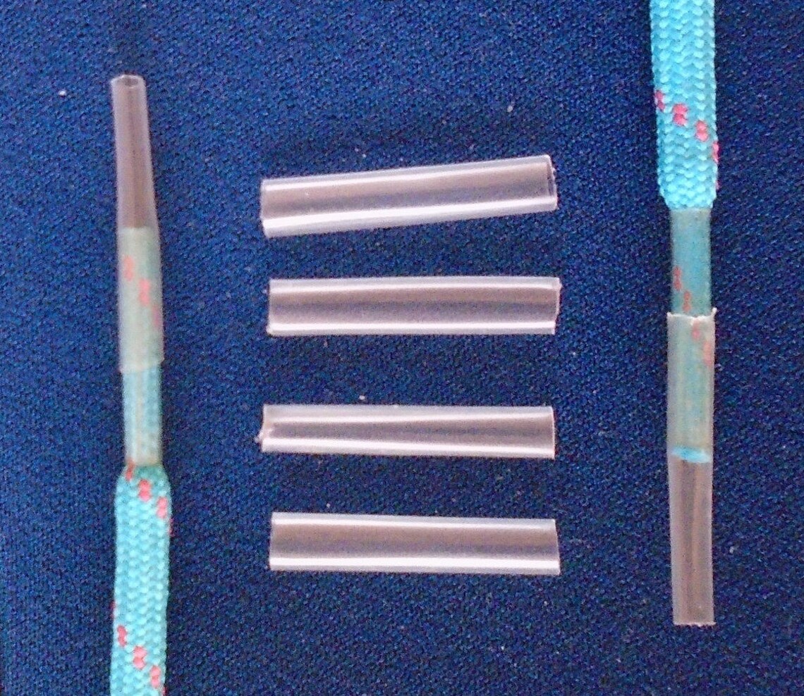 Clear Transparent Aglets Shoelace Tips Ends Choice of 4 Diameters Make ...