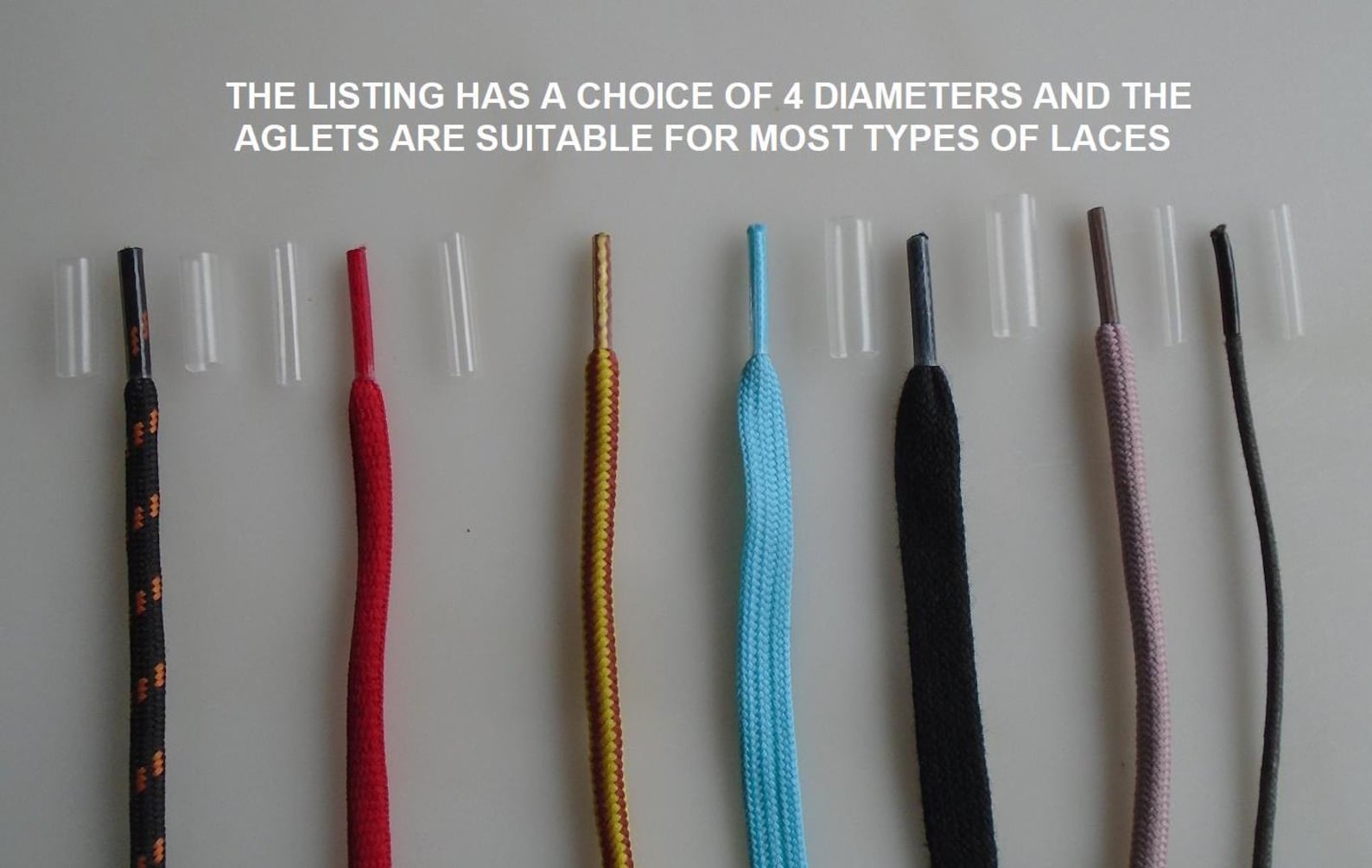 Clear Transparent Aglets Shoelace Tips Ends - Choice of 4 Diameters ...