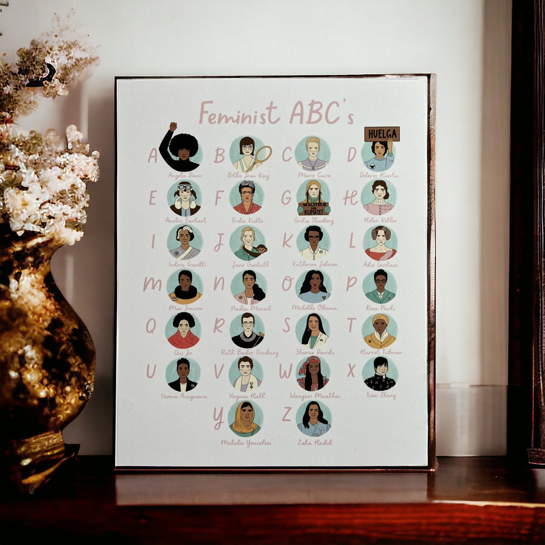 Feminist Abc's Art Print: Iconic Women Illustration (8x10) - Etsy