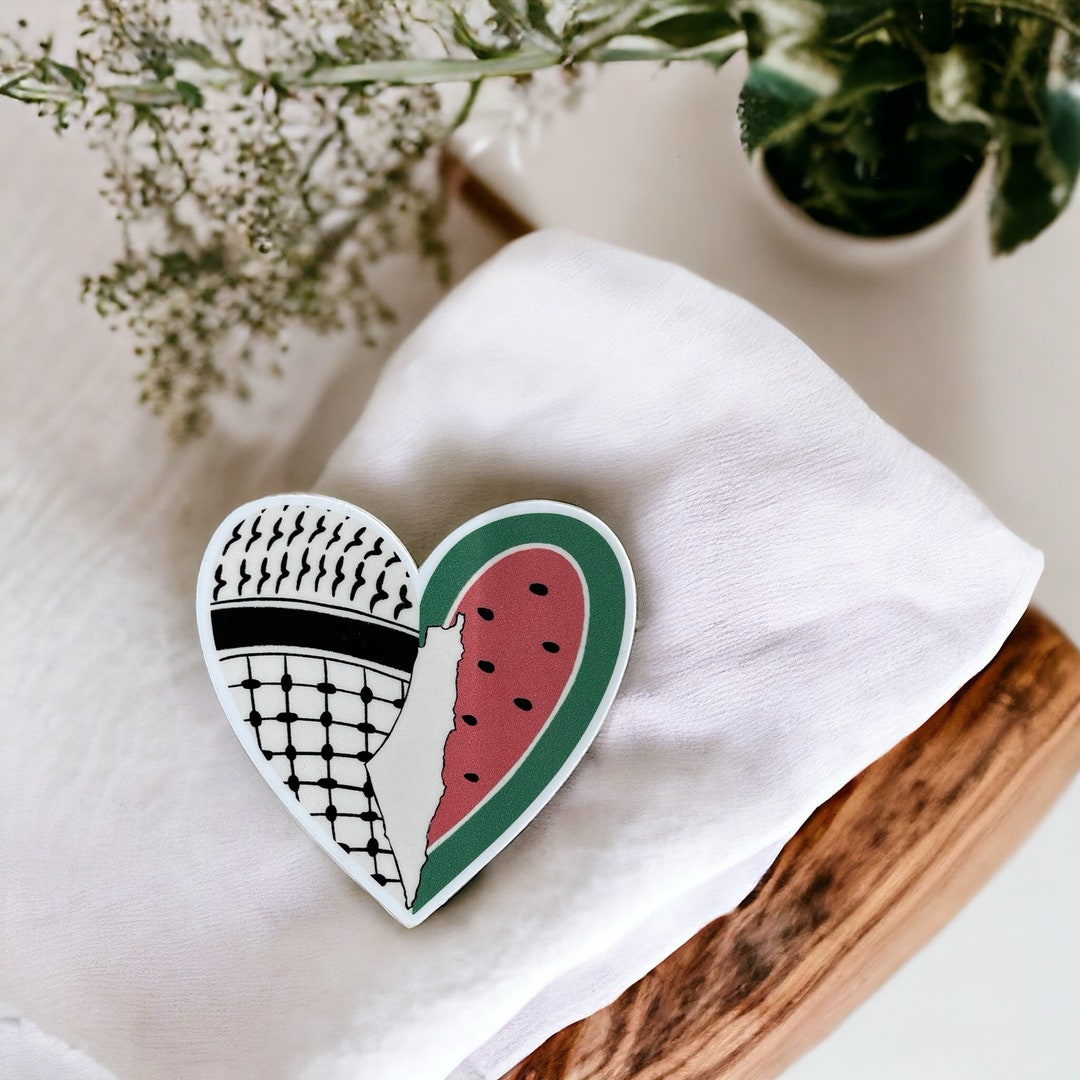 Palestine Heart Sticker | 100% of Profits Donated | Keffiyeh ...