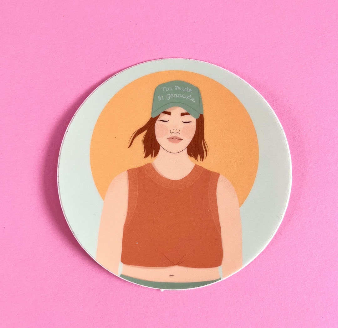 No Pride in Genocide Circle Vinyl Sticker - Etsy