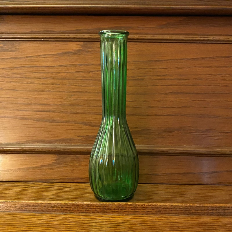 Green Glass Vase - Etsy
