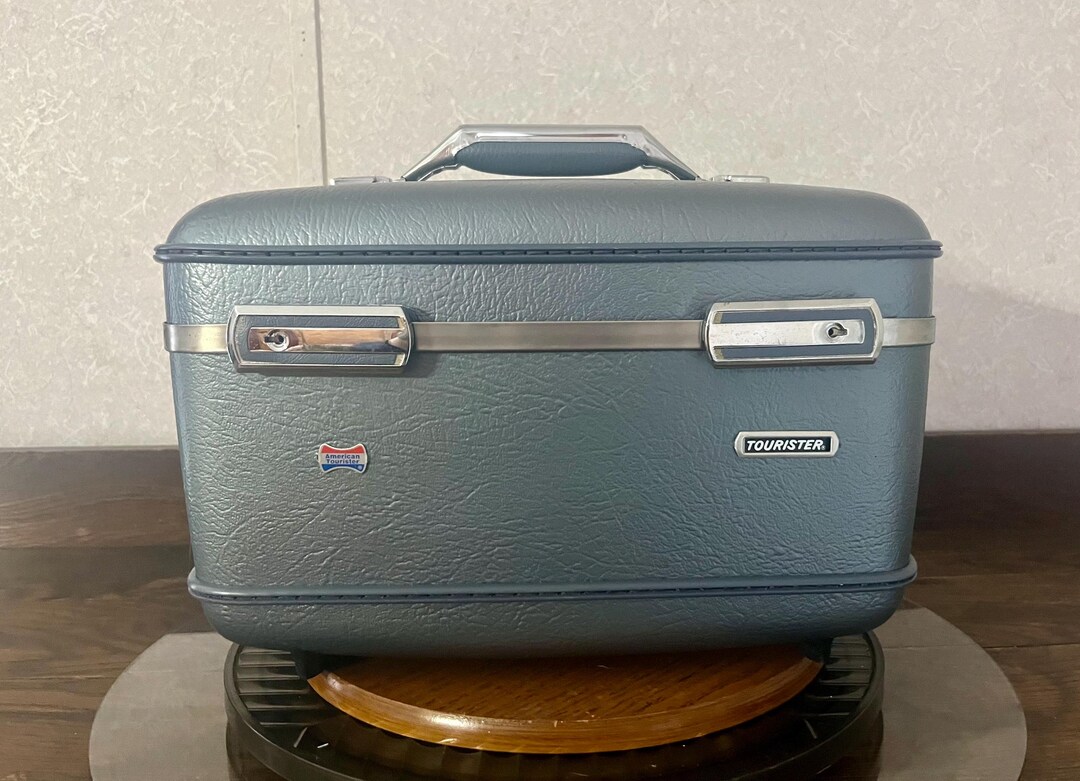 Blue Vintage Train Case American Tourister Train Case Luggage Vintage ...