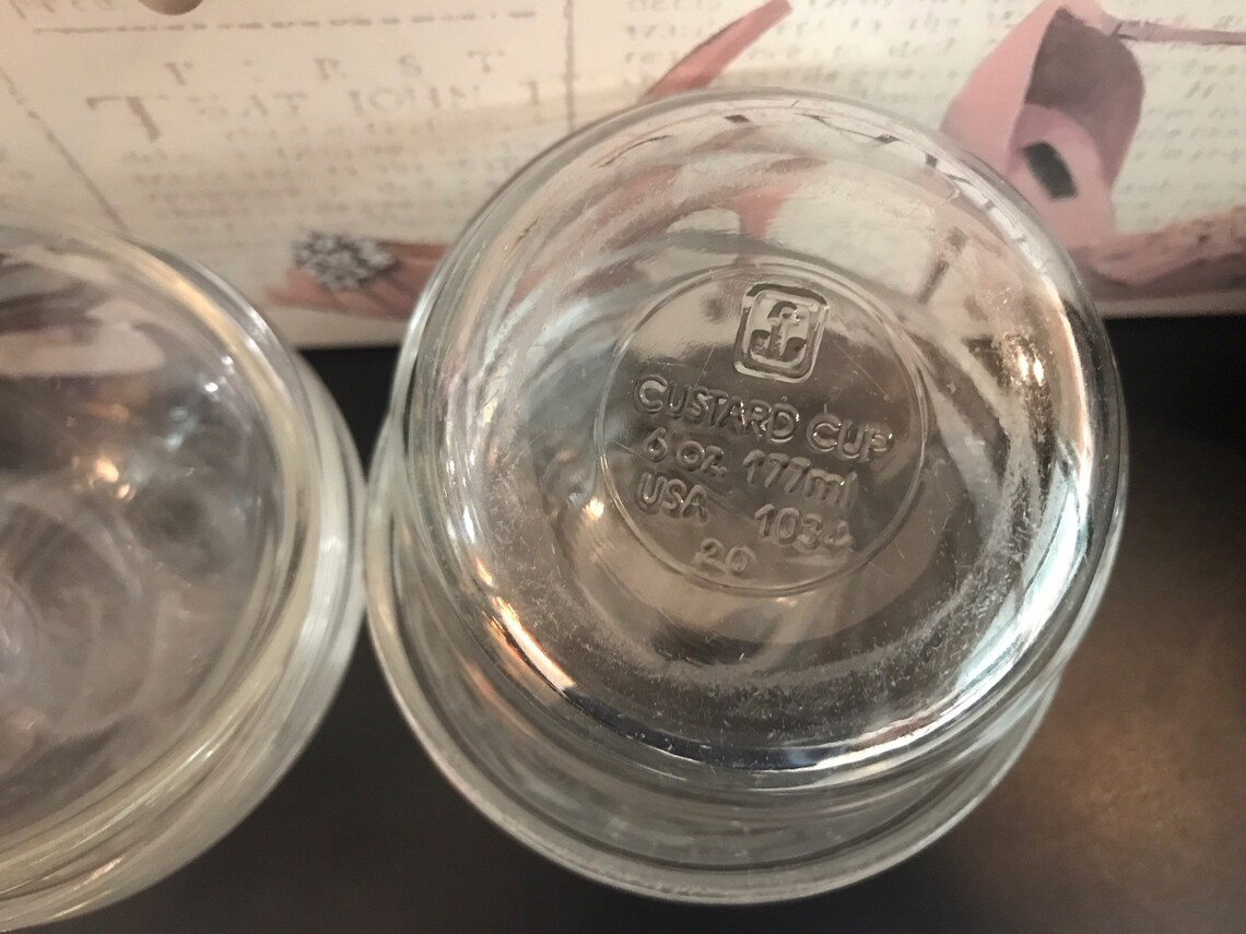 Small Clear Glass Cup Set of 6 Small Bowls By. Anchor Custard - Etsy