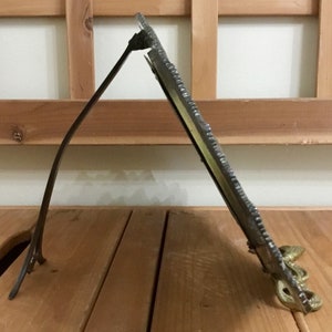 Vintage Heavy Metal Fan Frame Dark Green Velvet & Hand Sewn Beading ...