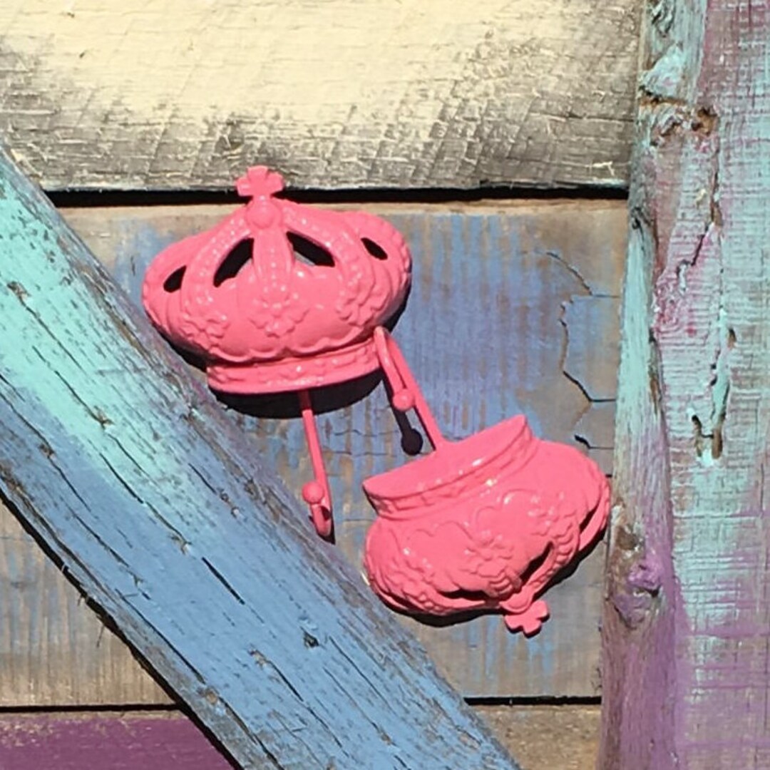 Pair of Pink Cast Iron Wall Hooks | Durable and Strong | Ready to Hang ...