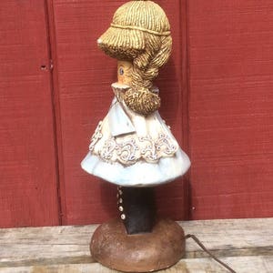 Doll Lamp Vintage Doll Lamp Unique 1978 Light Hand-painted Ceramic Girl ...