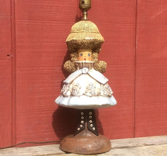 Doll Lamp Vintage Doll Lamp Unique 1978 Light Hand-painted | Etsy