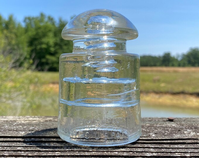 1941 PYREX CSA Corning Glass Works Insulator Clear W/ Smooth Bottom ...