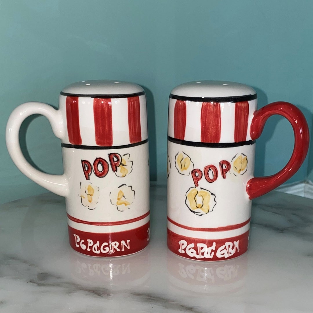 2 Popcorn Shakers With Handles and Stoppers - Salt Pepper Cheese Spices ...