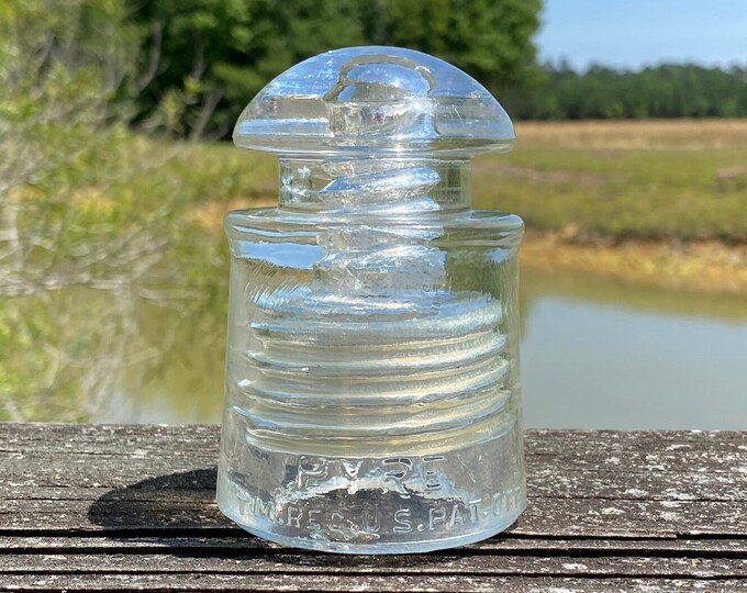 PYREX Corning Glass Works Insulator Clear W/ Smooth Bottom Pony CD 128 ...