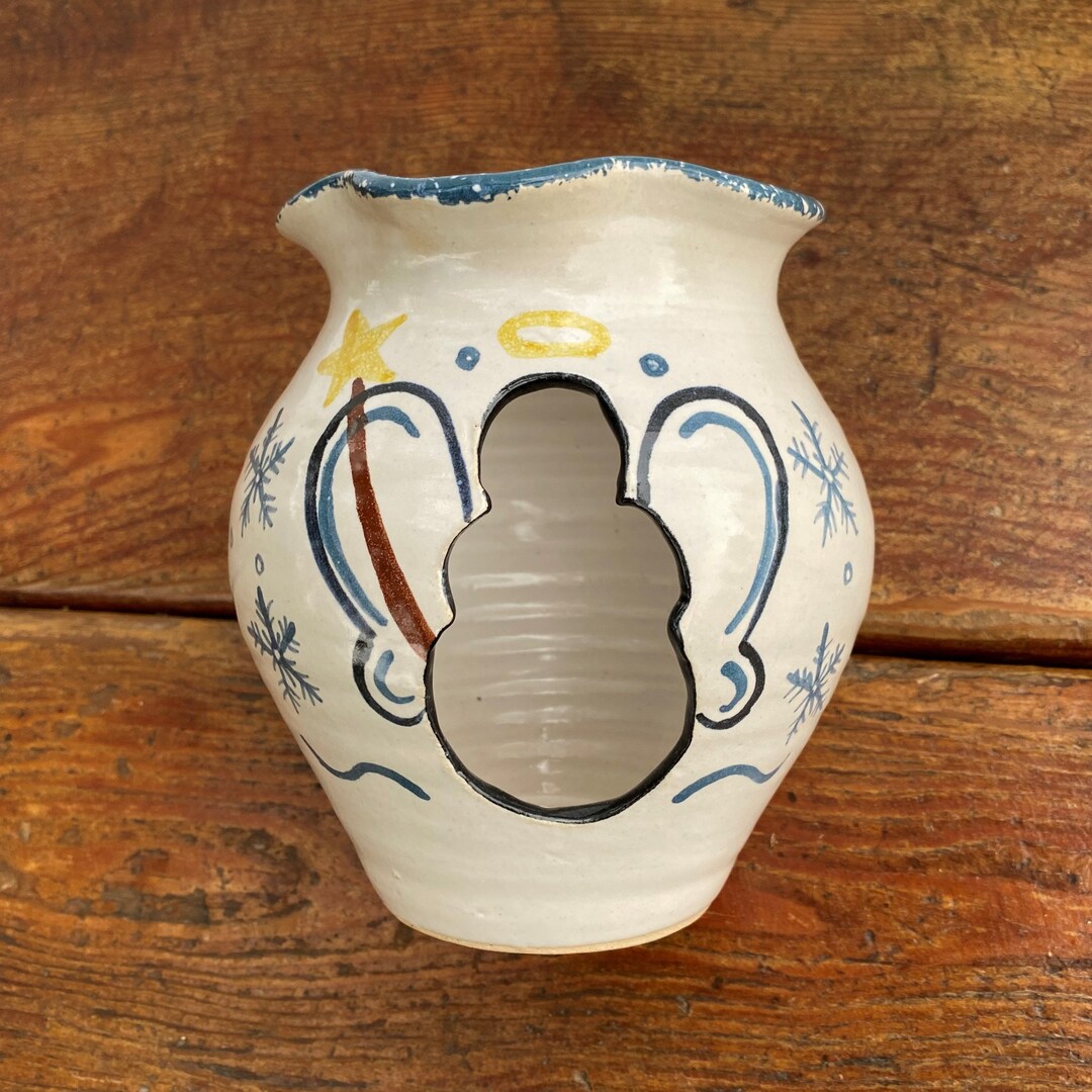 Vintage Hand-painted Angel Tealight Holder – 1998 Signed Nichol's ...