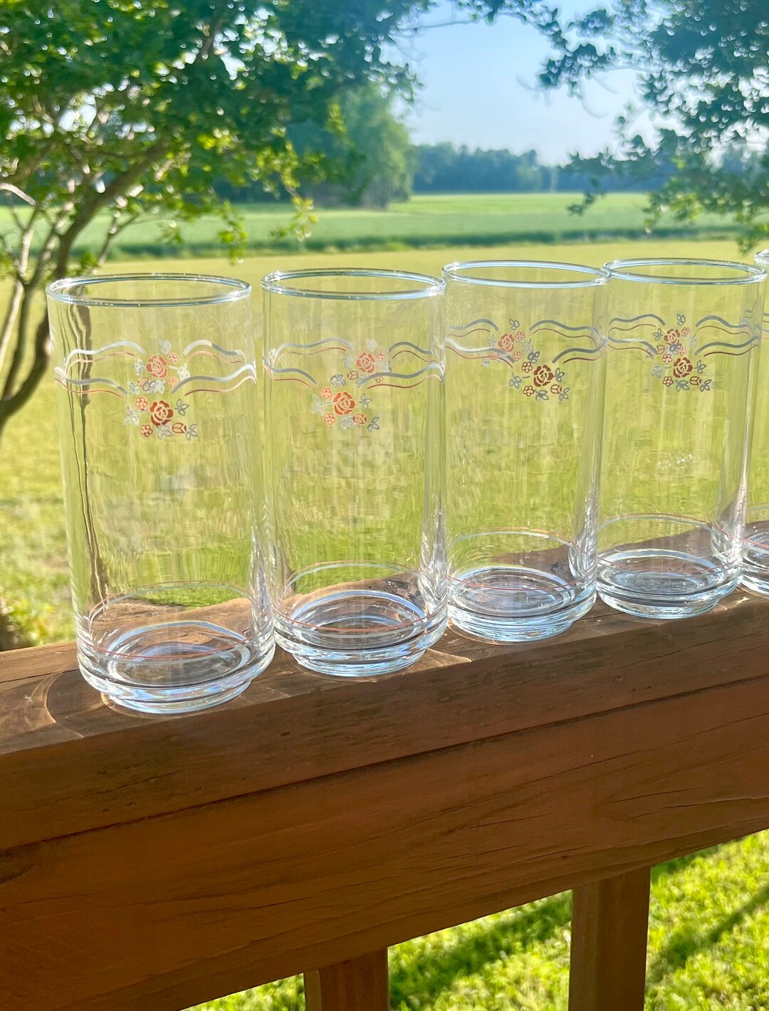 Set of 4 Corelle by Corning Glass Tumblers Water Glasses Drinkware ...