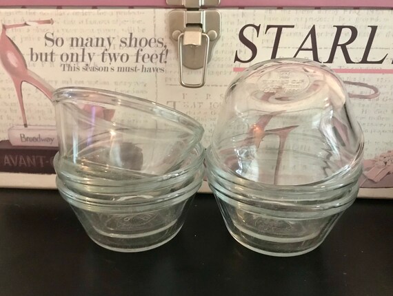 Small Clear Glass Cup Set of 6 Small Bowls By. Anchor Custard - Etsy