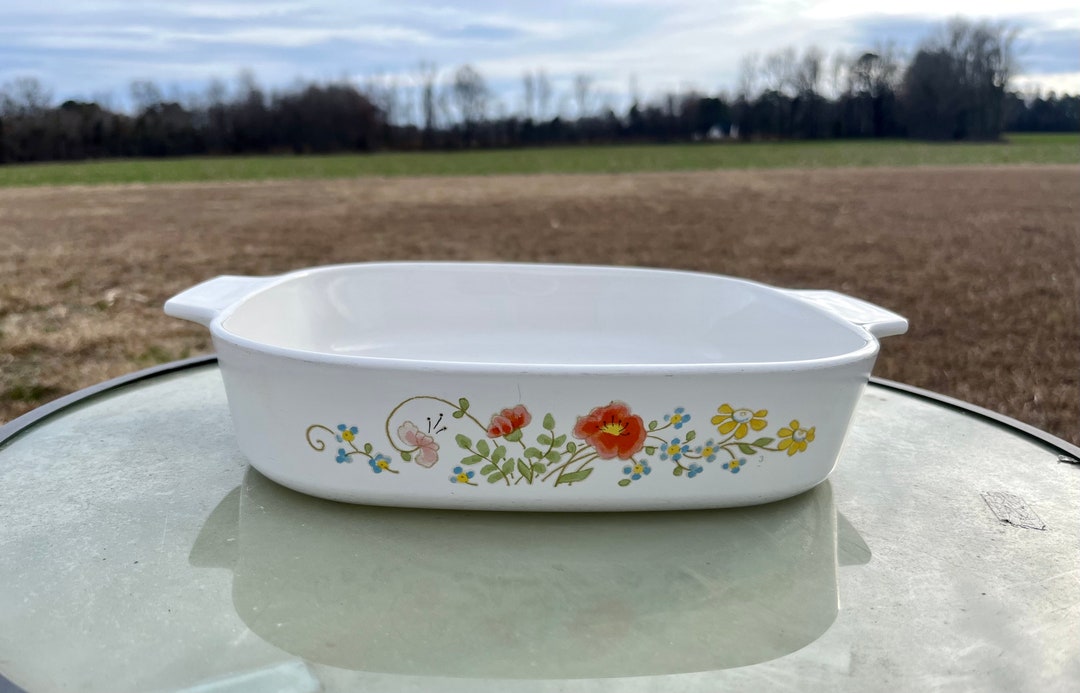 Cornflower Vintage Corning Ware Casserole Skillet Square Corning Ware ...