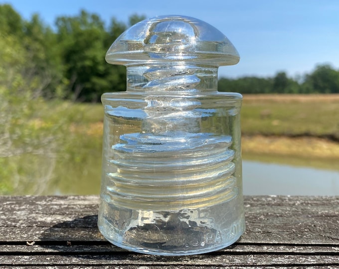 PYREX Corning Glass Works Insulator Clear W/ Smooth Bottom Pony CD 128 ...