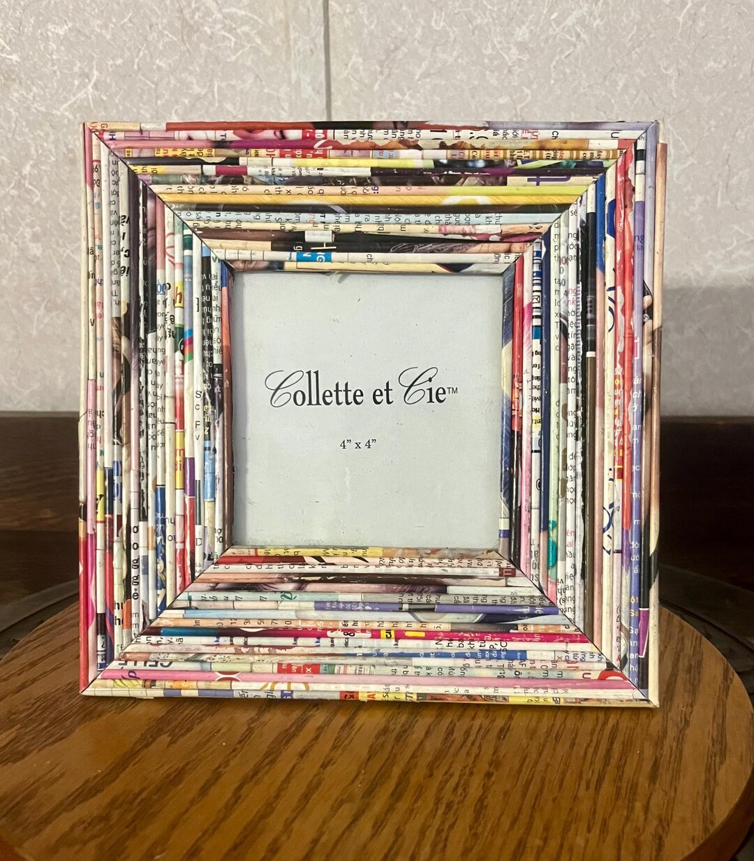 Hand Rolled Magazine Pages Frame Handmade Recycled Paper Table or Wall ...