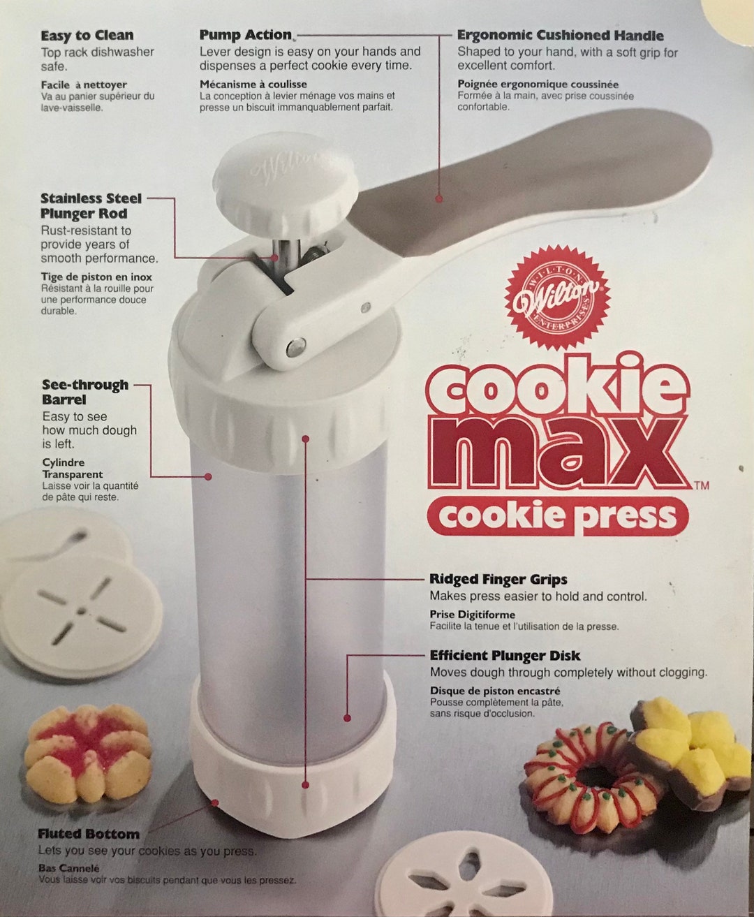 Cookie Gun Cookie Press Wilton Cookie Max Cookie Press Cushion Grip ...