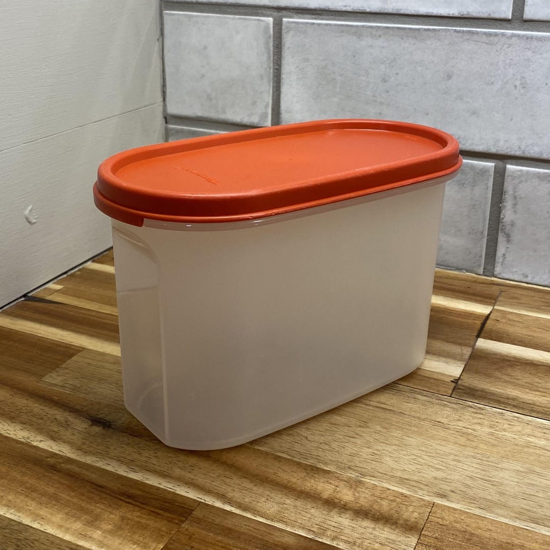 Vintage Tupperware Sheer White Oval #2 Modular Mate 1612 With Red 1616 ...