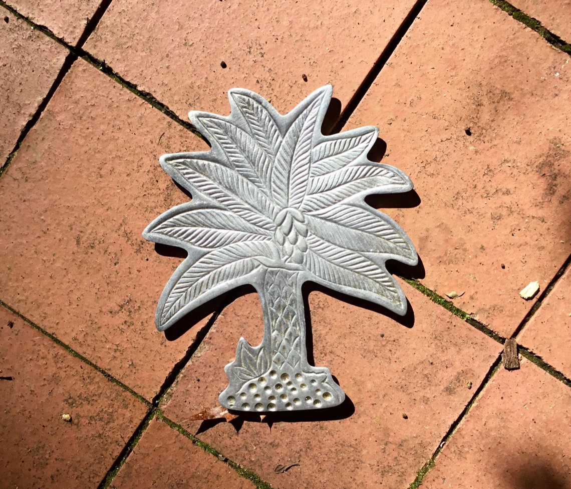 Silver Palmetto Trivet Footed Palmetto Tree Potholder / | Etsy
