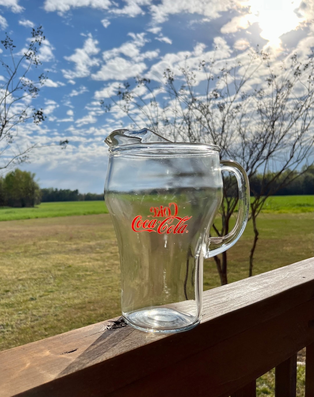 Vintage Glass Coke Pitcher Coca-cola Glass Heavy Pitcher Coca Cola ...