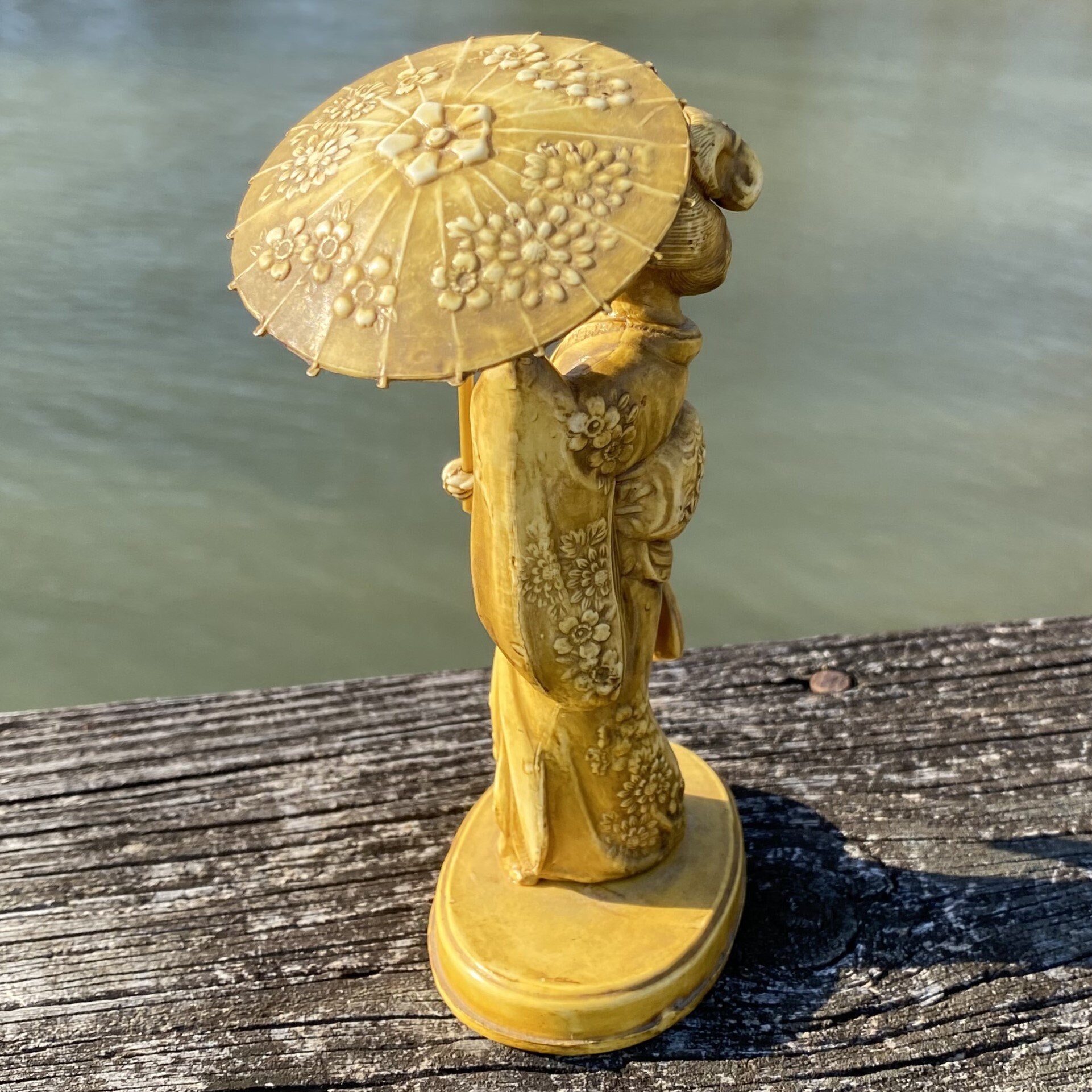 Vintage Mid Century Celluloid Japanese Geisha Holding Parasol Umbrella ...
