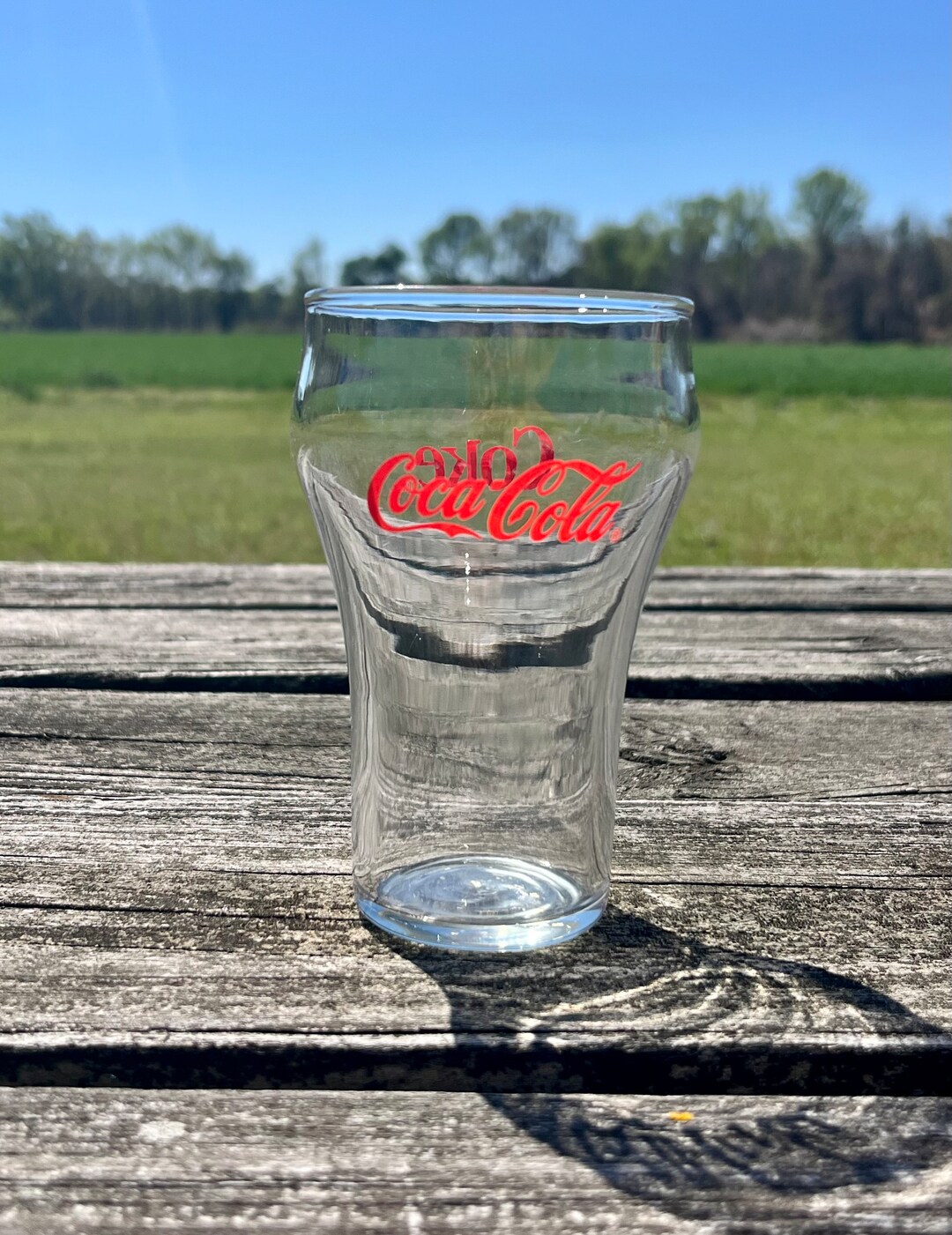12 Oz Coca-cola / Coke Glass Tumbler - 5" Tall Vintage Clear With Red ...