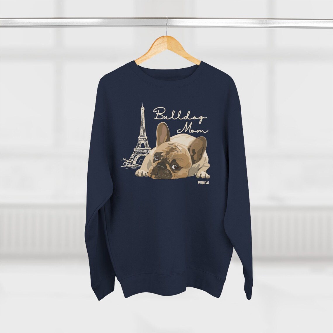 Unisex French Bulldog and Eiffel Tower Cozy Crewneck Sweatshirt for ...