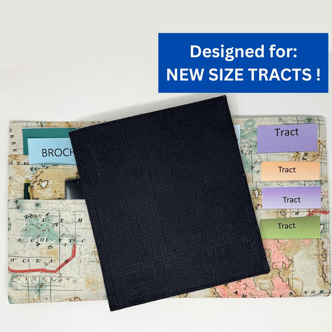 New Size Tract Black Cross Hatch Map Literature Organizer JW Ministry ...
