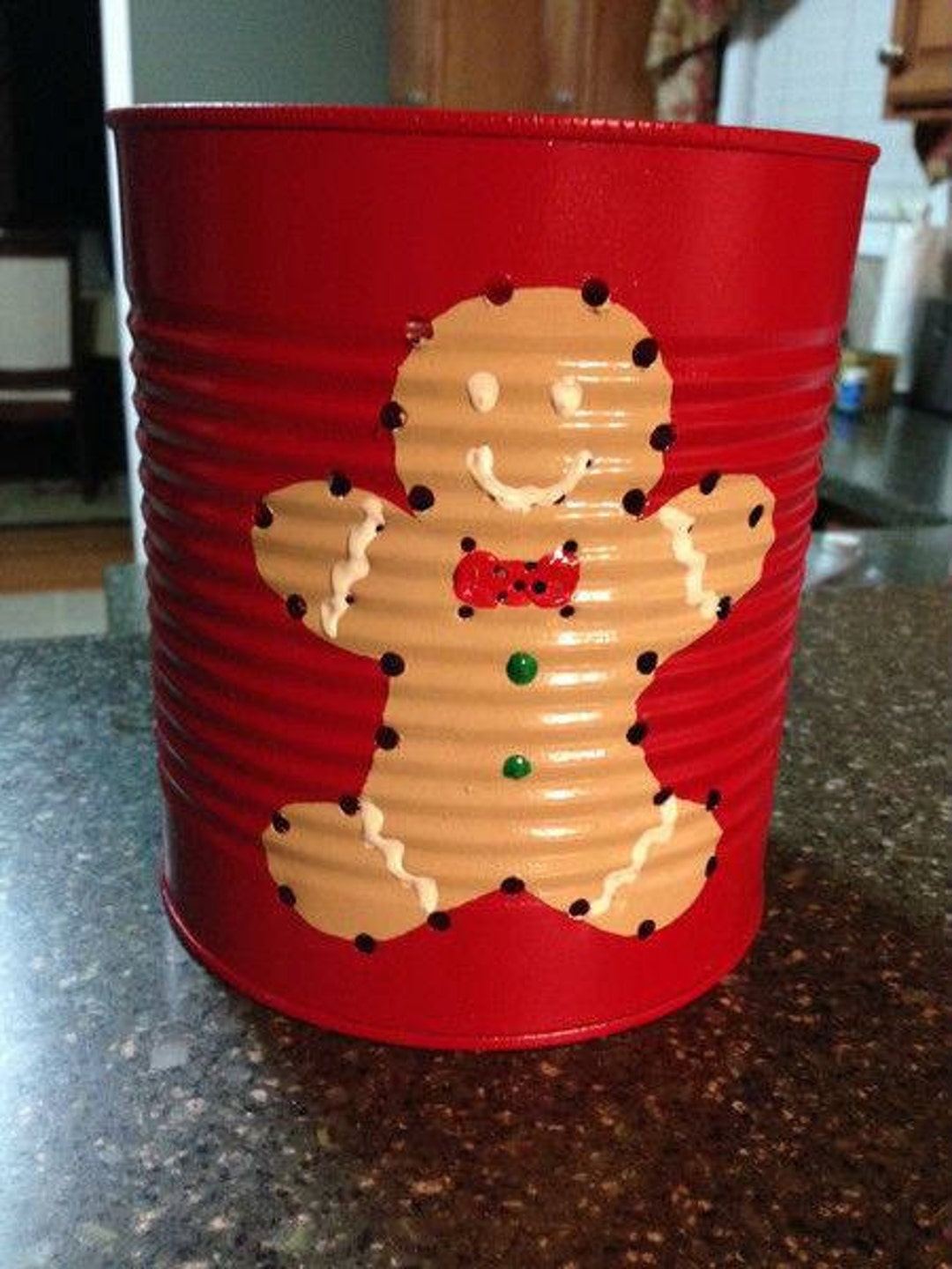 Gingerbread Man Decorative Tin Can Lantern - Etsy