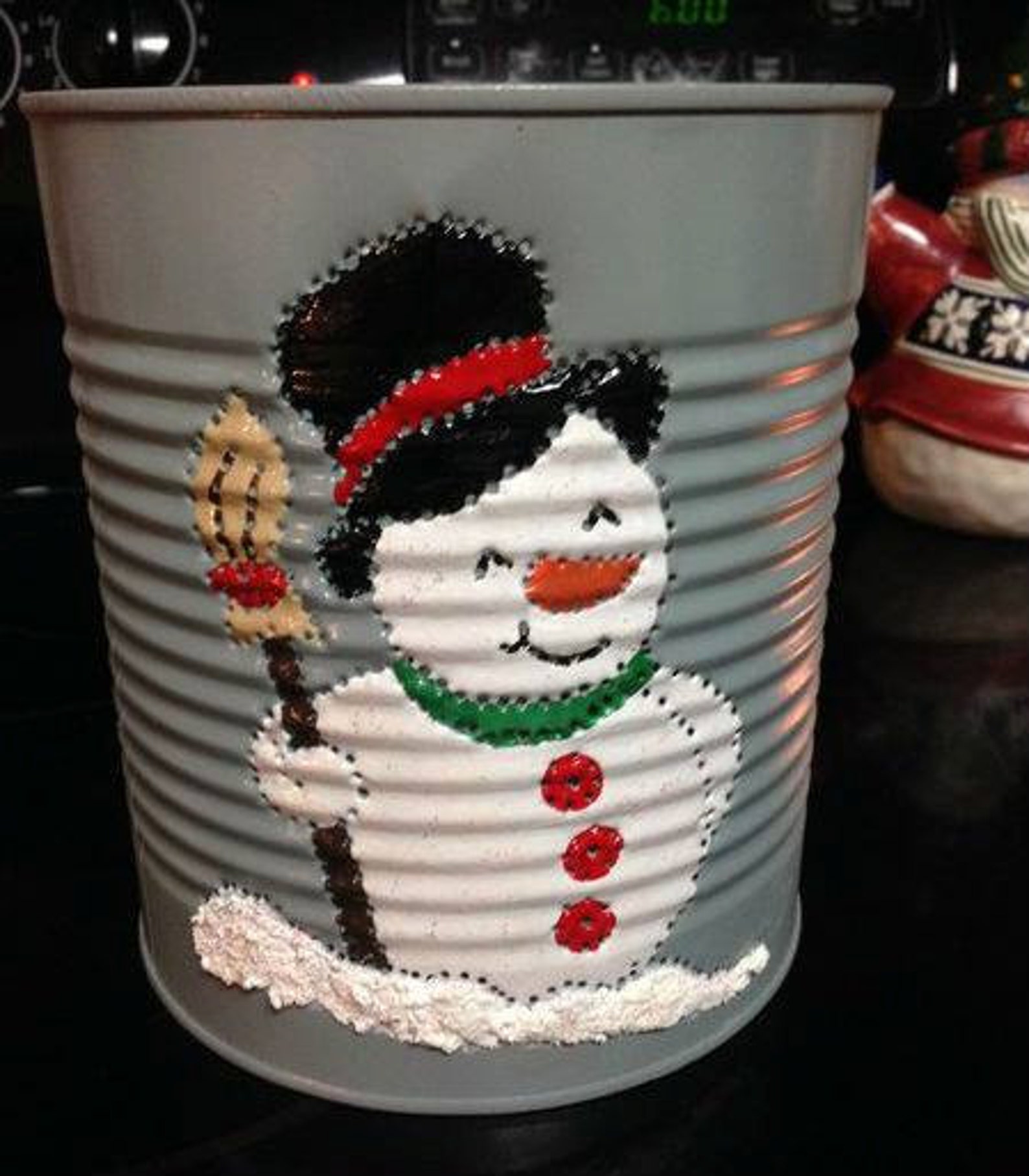 Snowman Tin Can Lantern With 3-D Snow - Etsy Canada