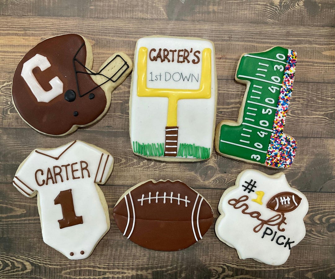 Football Birthday Cookies/first Birthdaycookies - Etsy