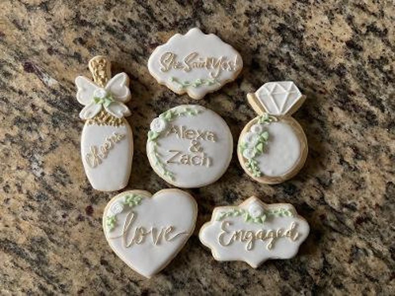 Engagement Cookies With Greenery - Etsy
