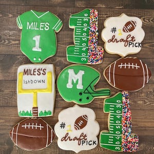 Football Birthday Cookies/first Birthdaycookies - Etsy
