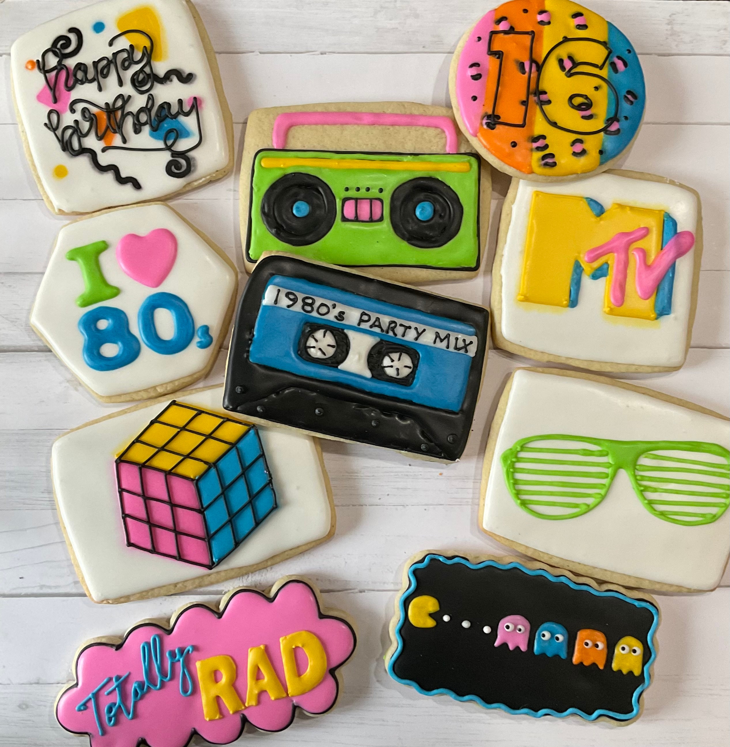 80s Theme Birthday Cookies - Etsy