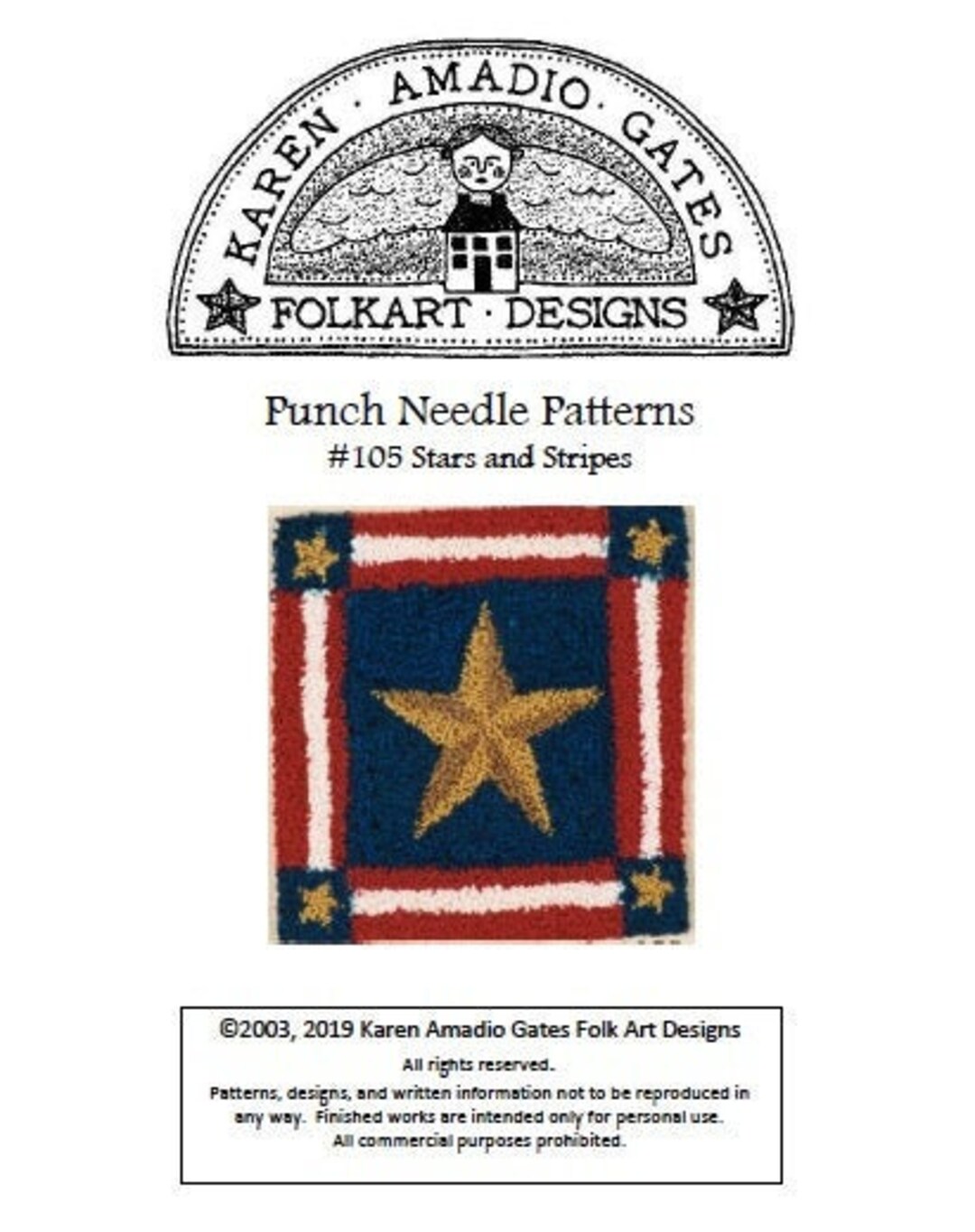 Downloadable Stars & Stripes Punch Needle Pattern - Etsy