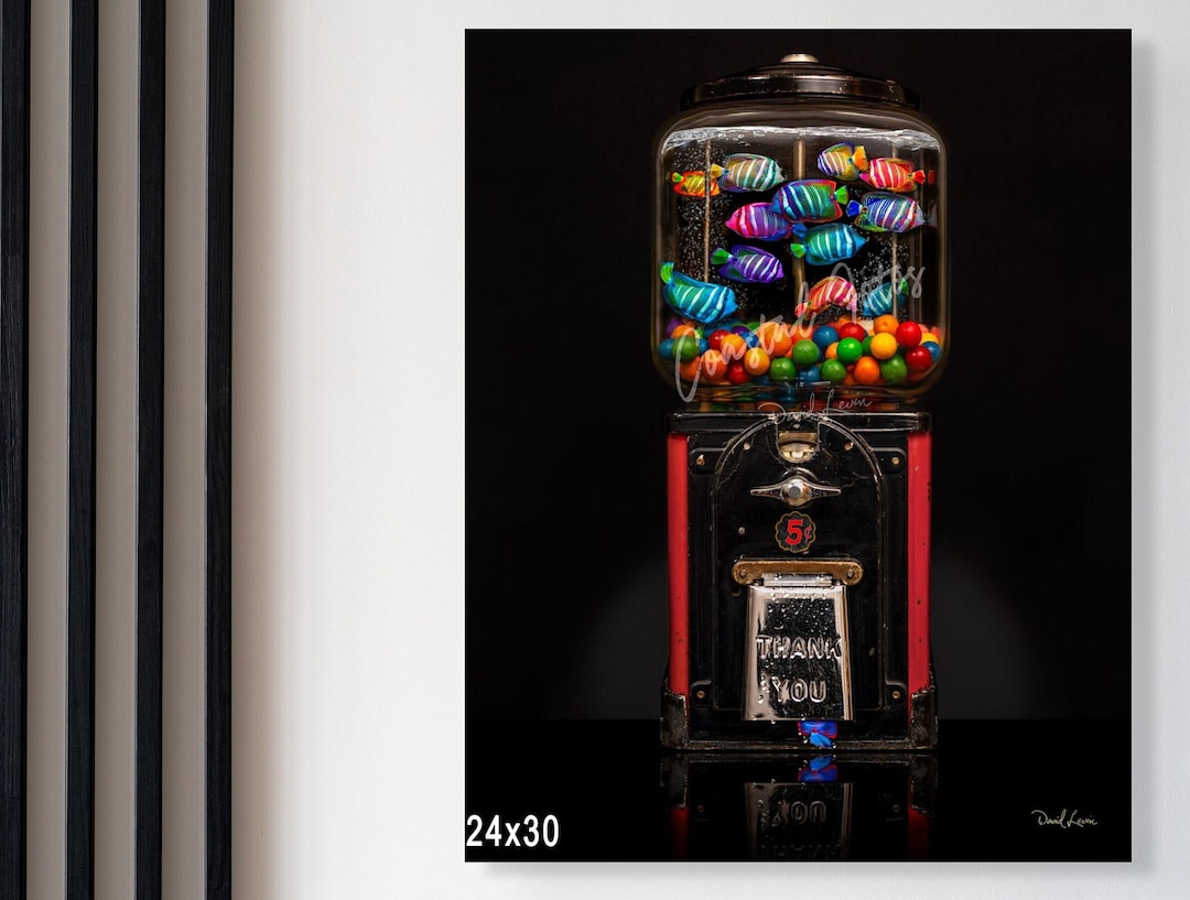 Retro Gumball Machine Composite Photograph. Vintage Gum Ball Fish ...