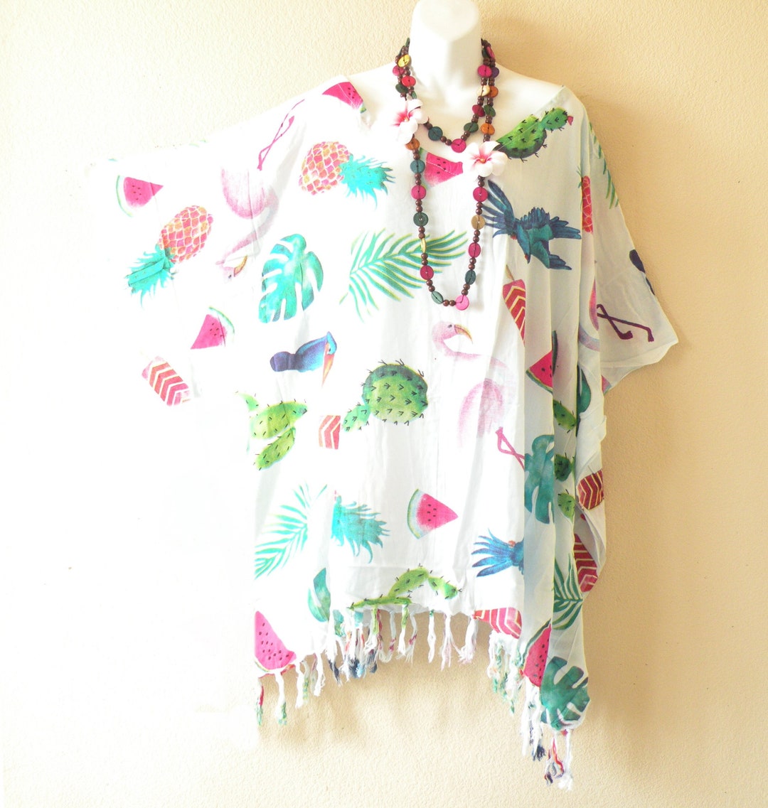 KB227 Multicolor Fruity Light Blue Batik Plus Size Kaftan - Etsy UK