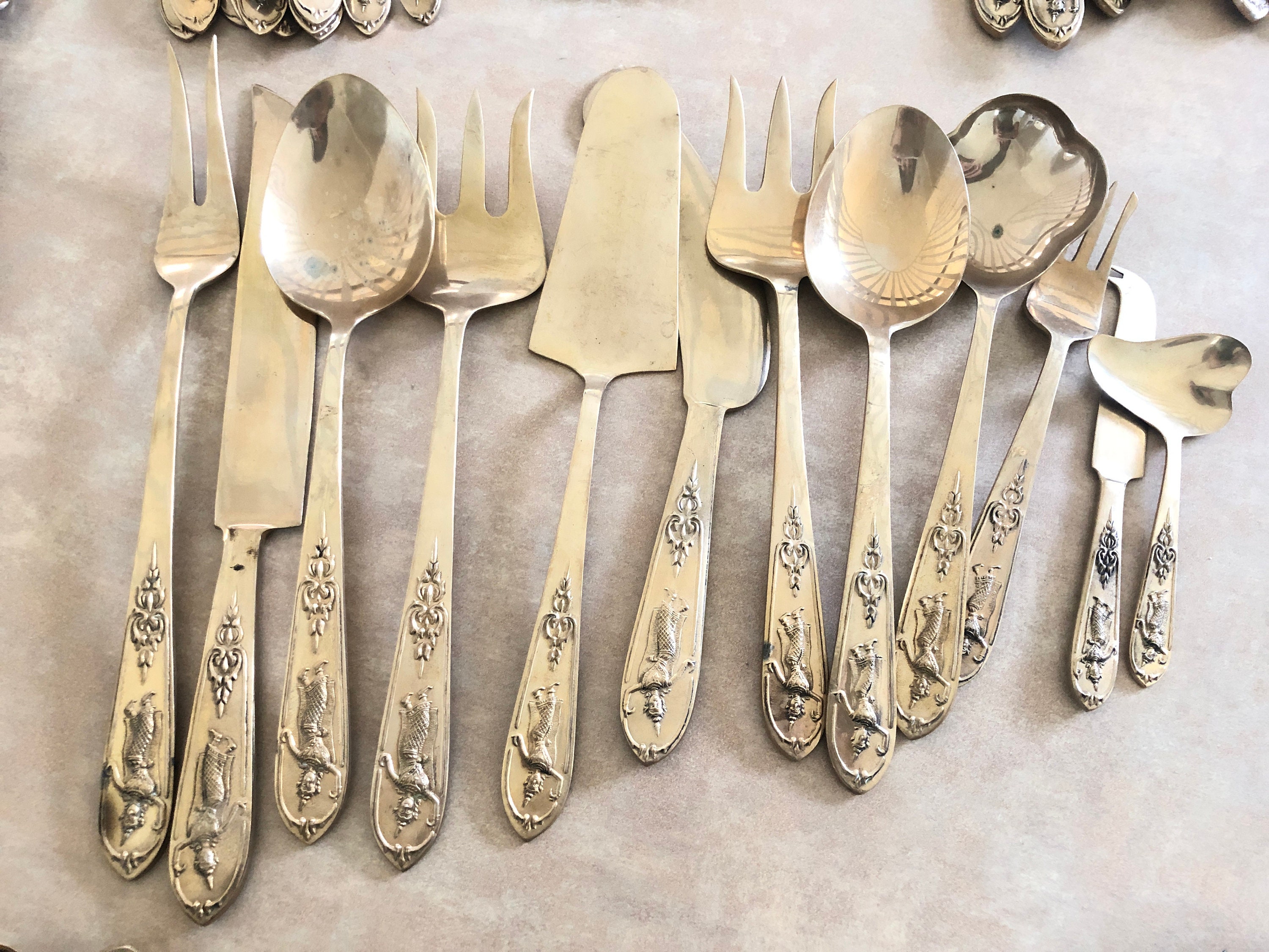 143 Pcs Rare Vintage Thailand Siam Dancing Formal Bronze Brass Mid ...