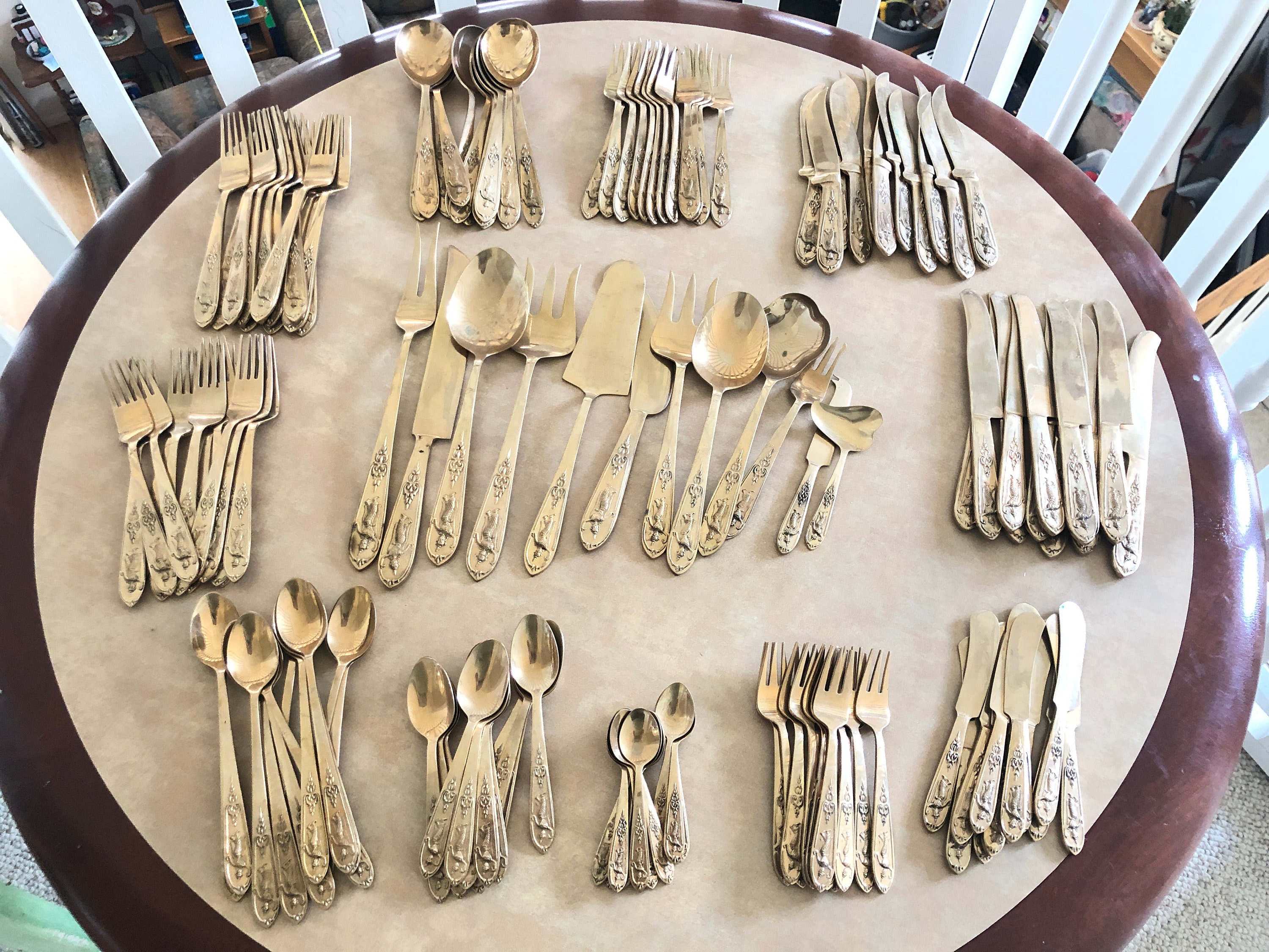 143 Pcs Rare Vintage Thailand Siam Dancing Formal Bronze Brass Mid ...