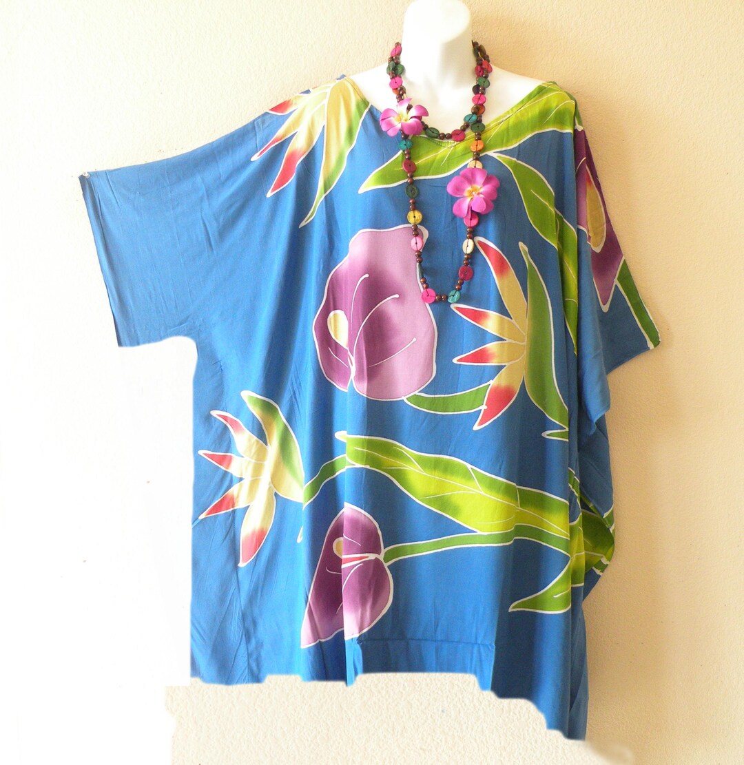 KG28 Floral Handgemaltes Plus Kaftan Kaftan Kimono Beachwear Frauen Big ...