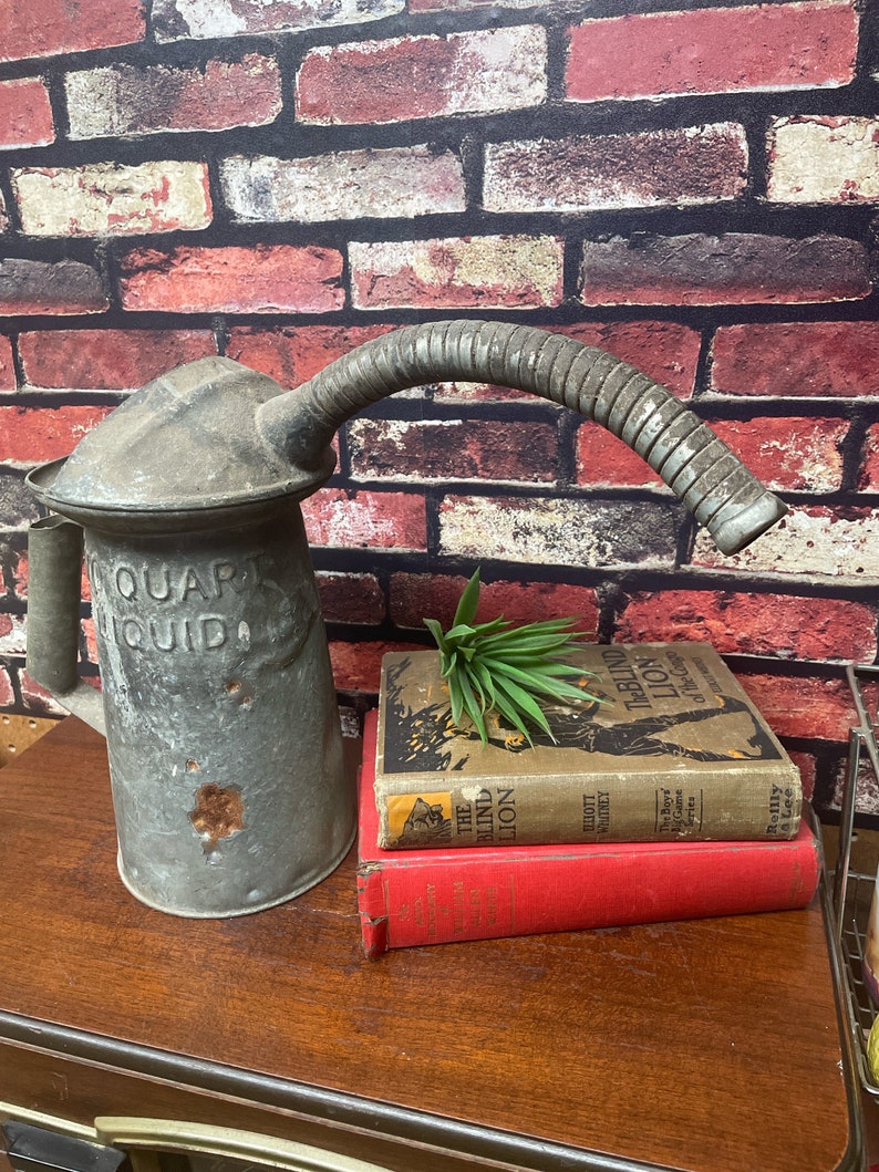 Antique 2 Quart Oil Tin Can - Etsy