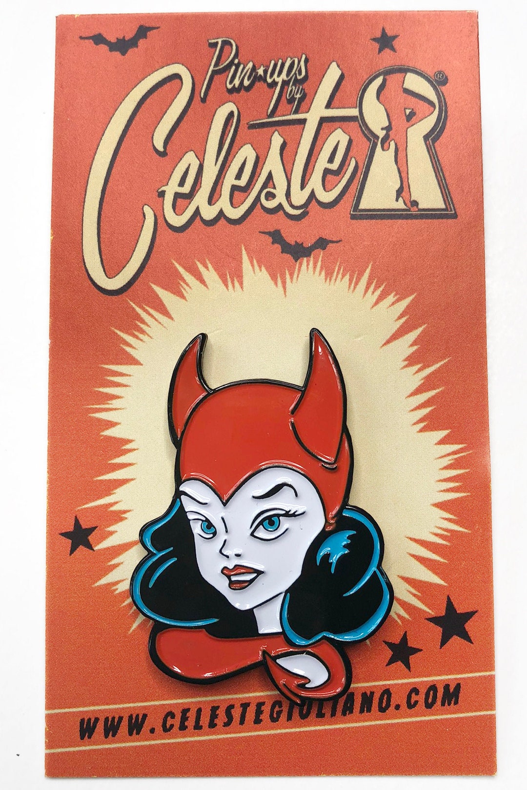 Devil Pinup Girl Enamel Lapel Pin - Etsy