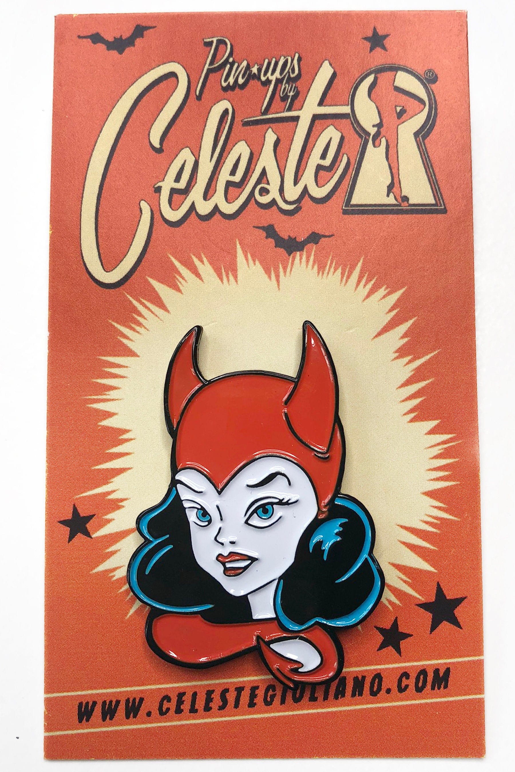 Devil Pinup Girl Enamel Lapel Pin - Etsy