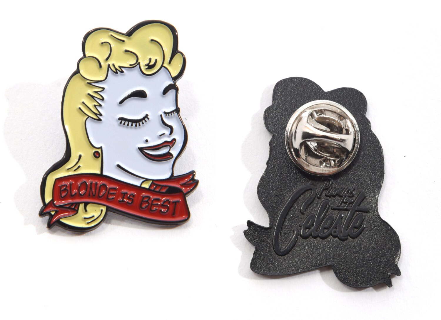 Pin-up Girl blonde is Best Enamel Lapel Pin - Etsy Canada