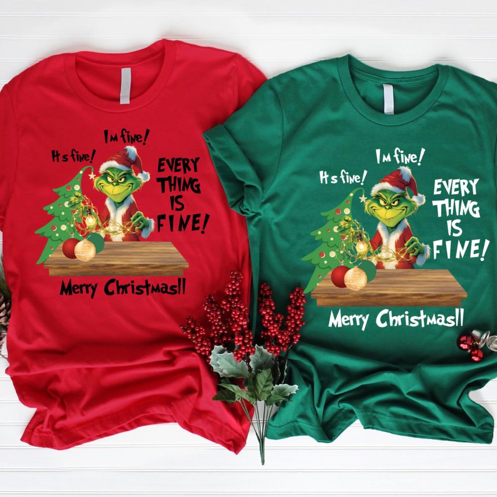 Everything's Fine Grinch Christmas - Etsy