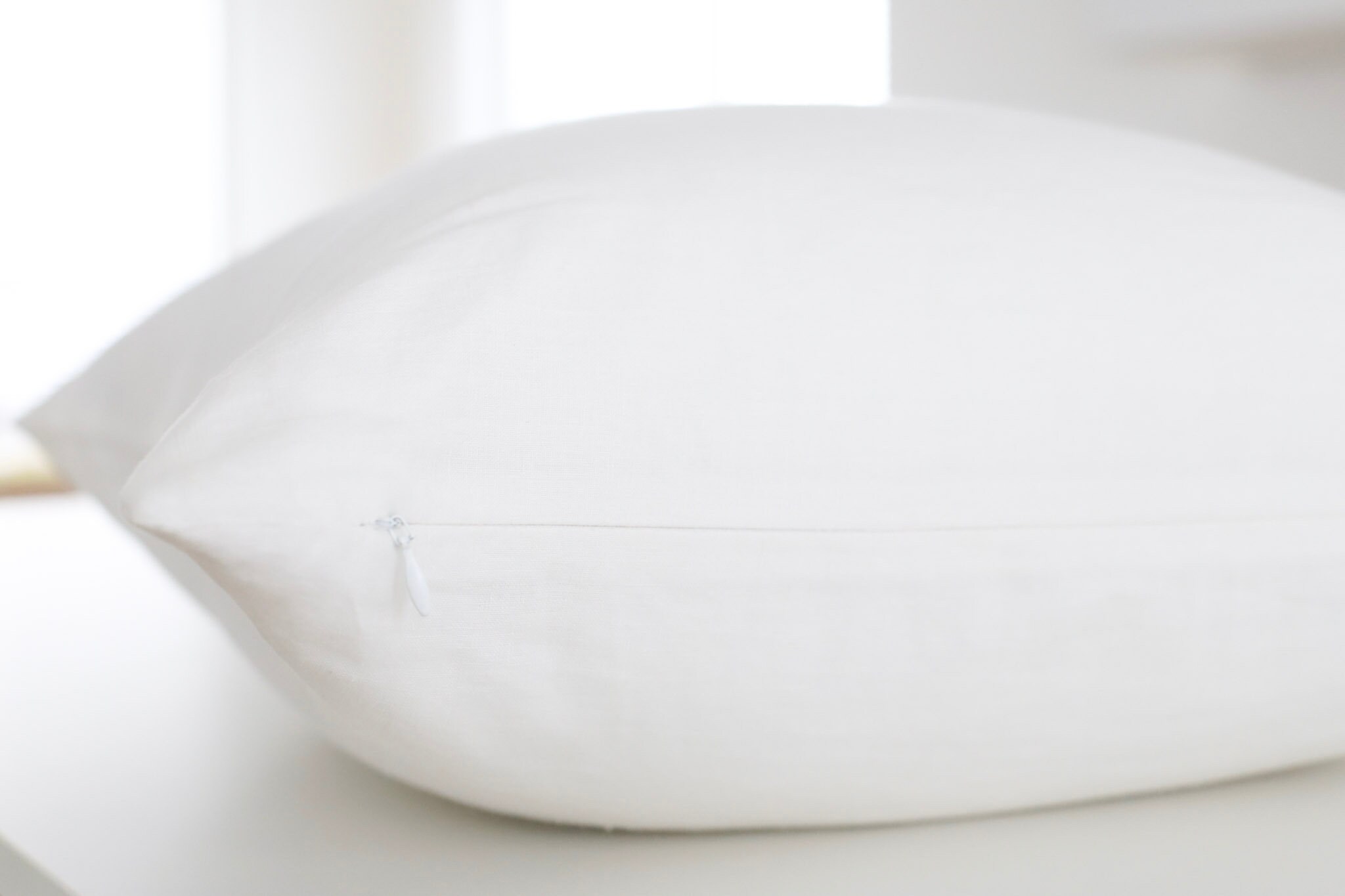 White Luxury Silky Linen Pillow Cover / White Super Soft Linen - Etsy