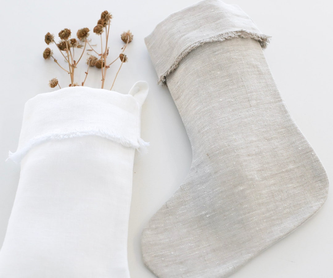 Linen Stockings X 4 Pcs Traditional Christmas Stocking Set Linen ...