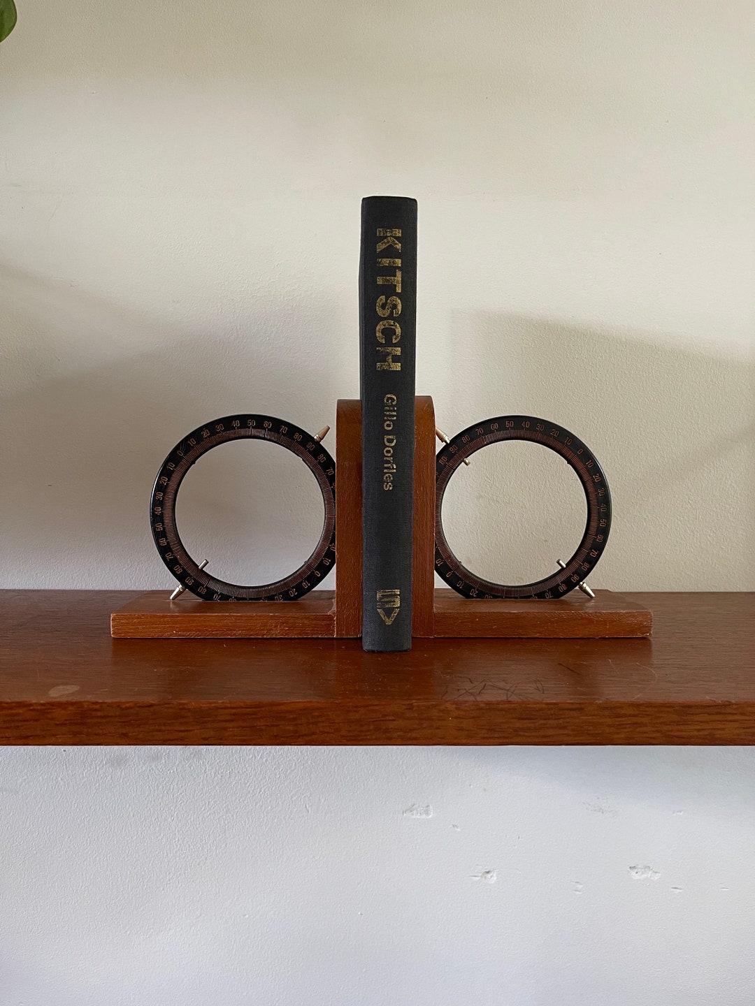 Midcentury Bookends Made of Wood, Art Deco Shape. With Compass Detail ...